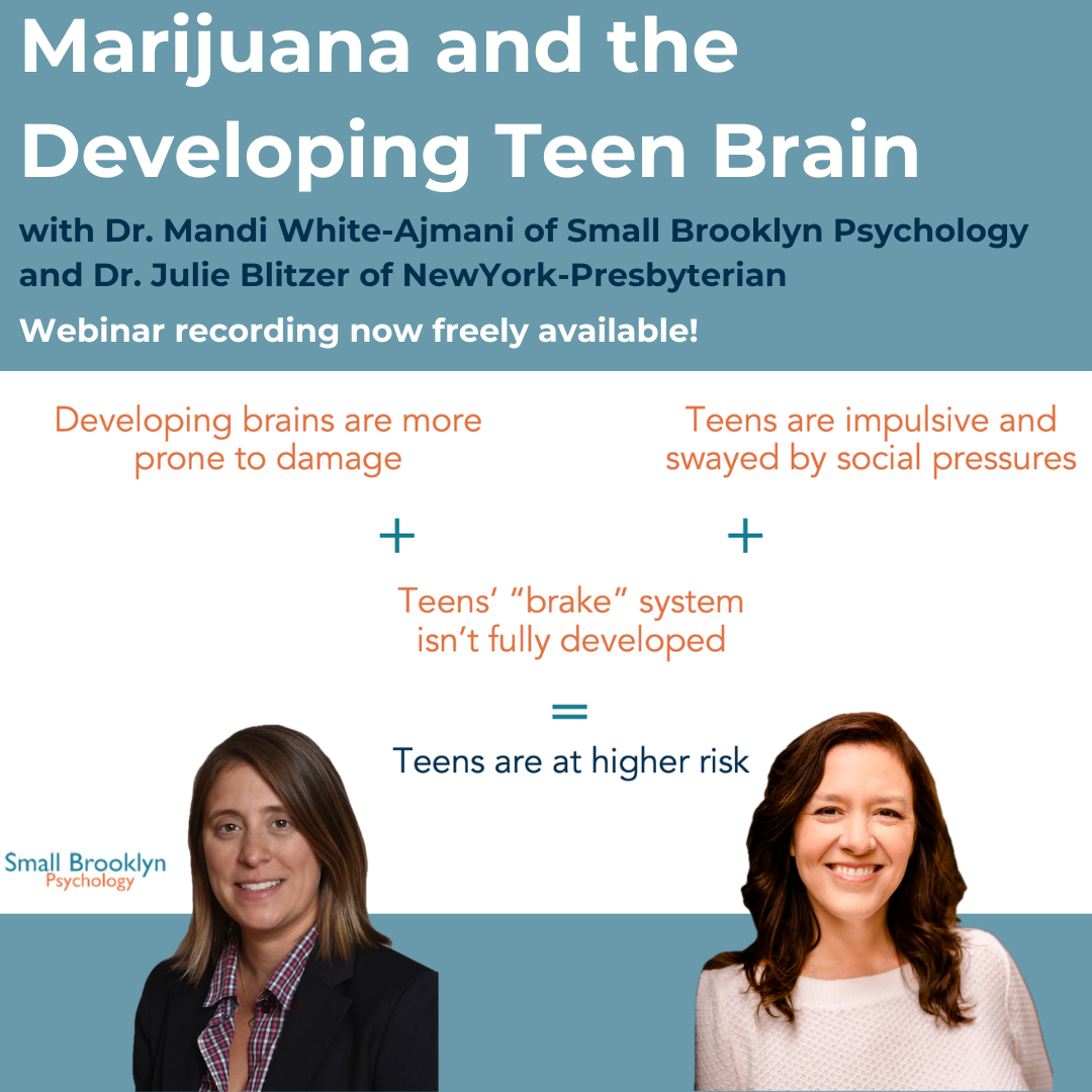 Small Brooklyn Psychology | 2023-Nov-15 Marijuana and the Developing ...